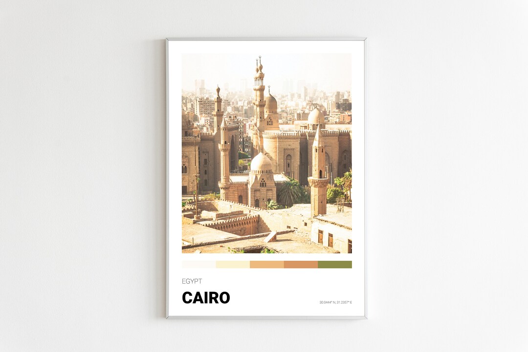 Cairo Print, Egypt Poster, Great Pyramids of Giza, Khan El-khalili ...
