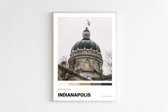 Indianapolis Poster Indiana Print Indianapolis Wall Art - Etsy