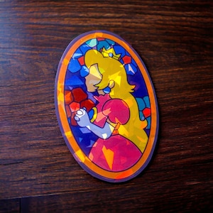 Gaming Princess Sticker | Stained Glass, Holographic Gaming Stickers - Etsy