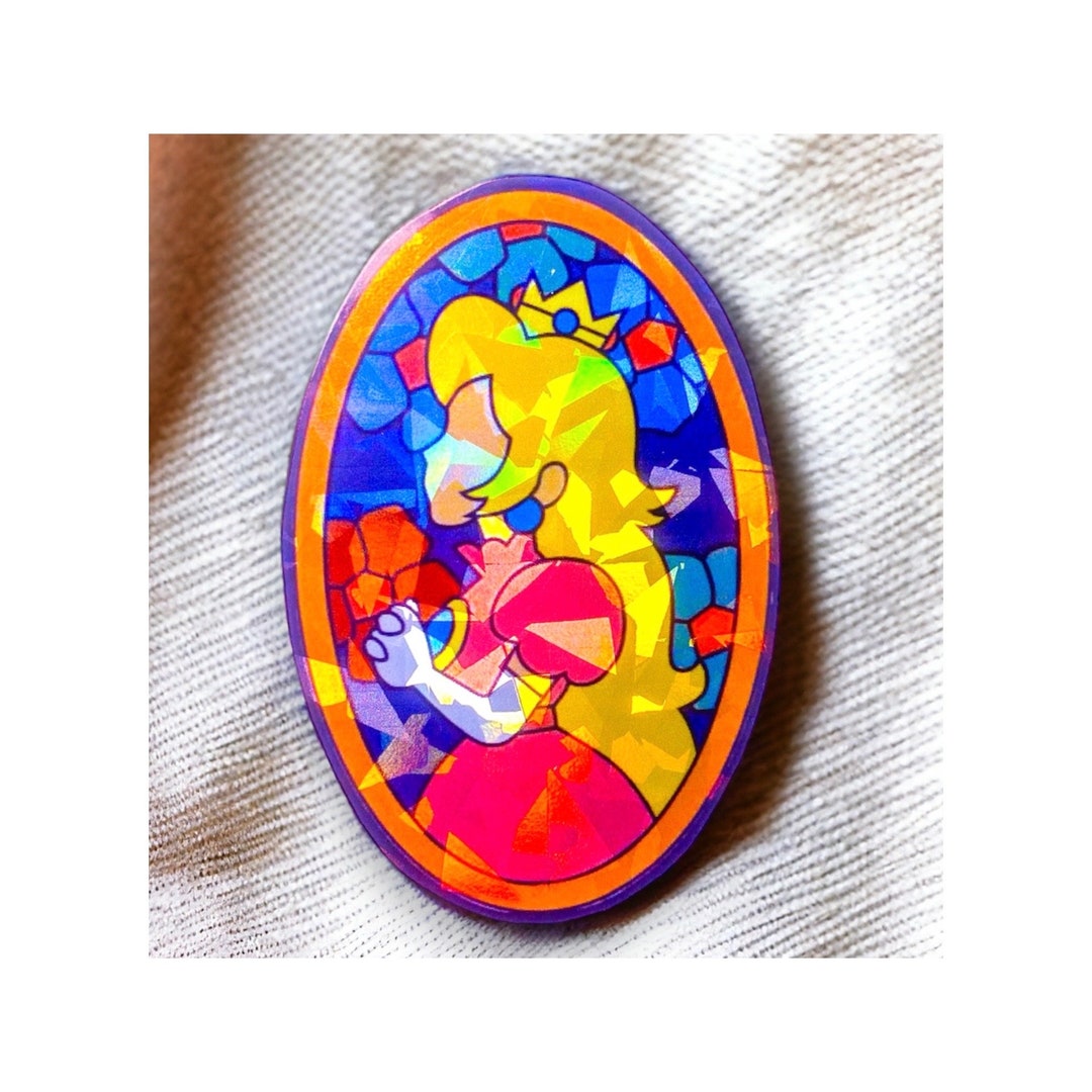 Princess Peach Stained Glass Magnet Princess Peach Gift, Nintendo ...