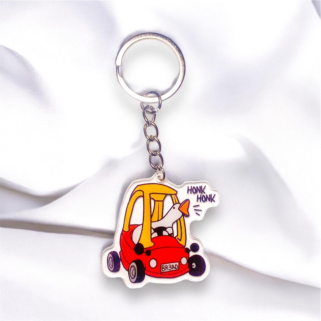 Silly Goose in Car Keychain | Funny Keychains, Meme Keychains, Goose ...