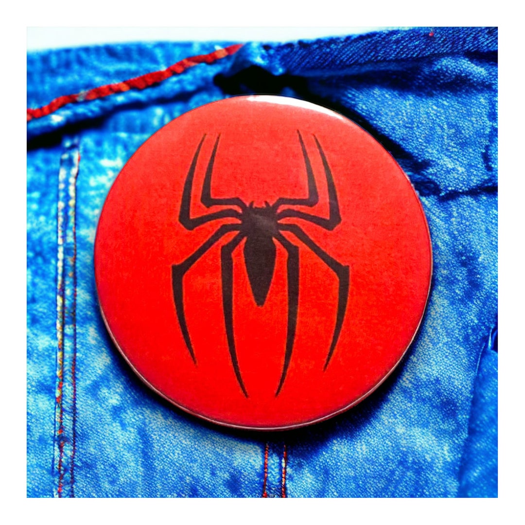 Spider Pins Geeky Pin Superhero Pin Spider Symbol Button - Etsy