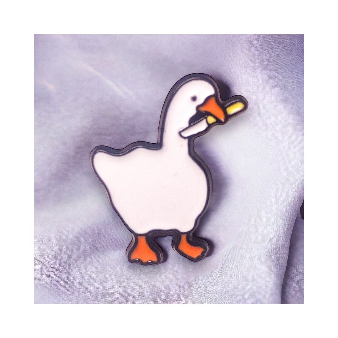 Goose With Knife Pin Goose Pin, Meme Gifts, Untitled Goose Game , Silly ...