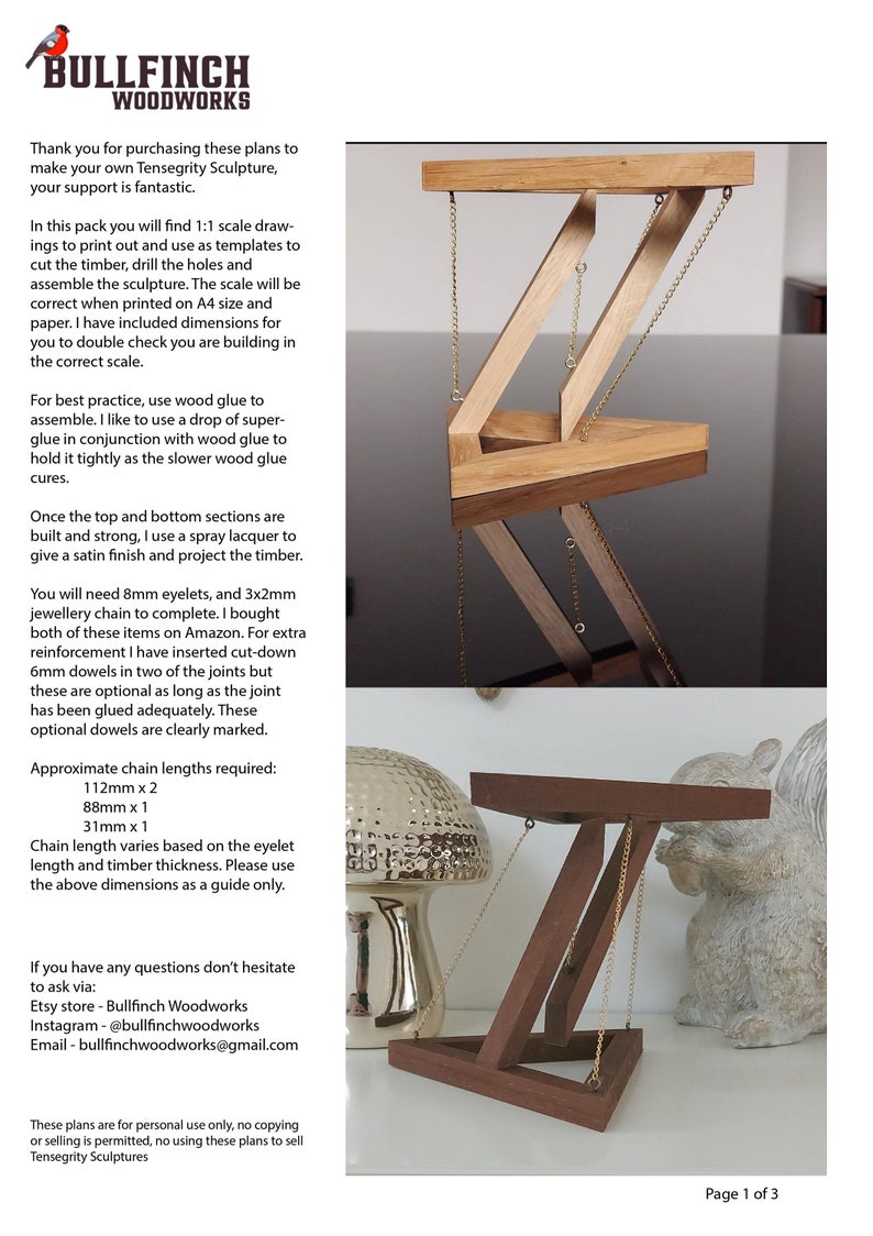 Tensegrity Sculpture Plans / Woodwork Plans - Etsy