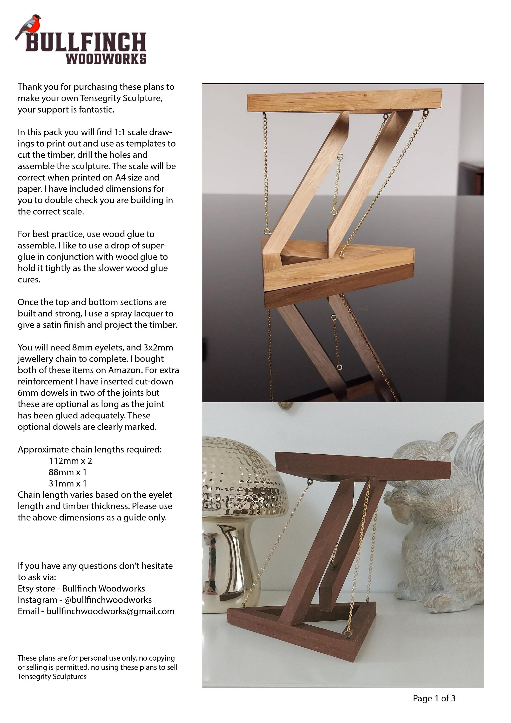 Tensegrity Sculpture Plans / Woodwork Plans - Etsy