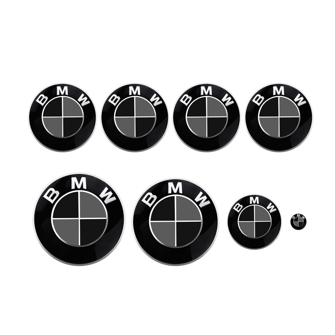 MATTE Black & Dark Gray Bmw Badge Decals Matte Vinyl Stickers - Etsy