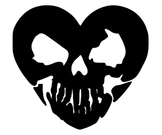 Skull Heart SVG | Etsy