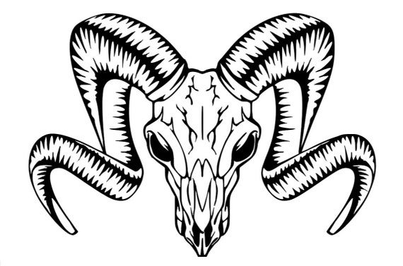 Cráneo con cuernos SVG | Etsy México