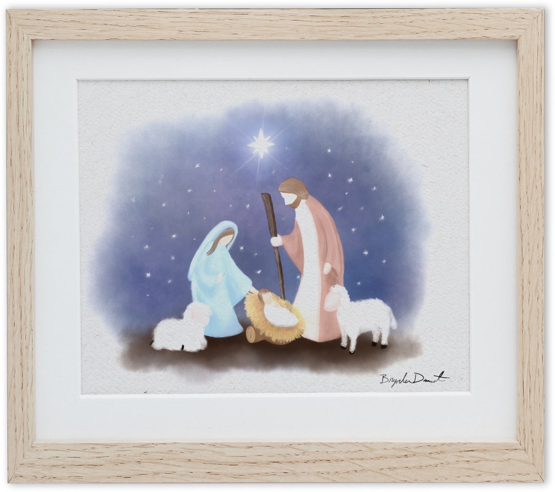 Faceless Nativity Watercolor Digital Print - Etsy
