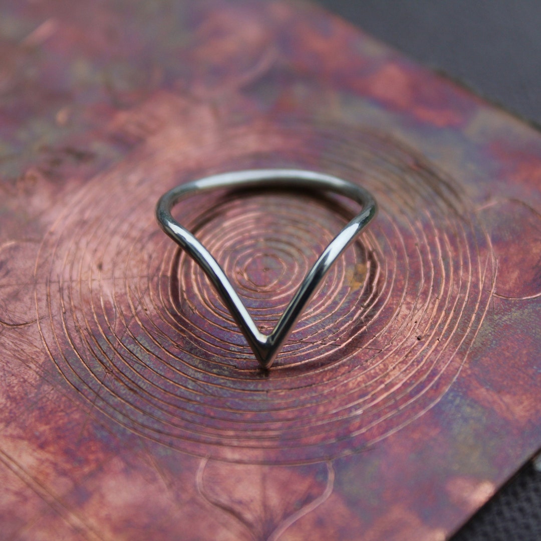 Dainty Silver Wishbone Ring, Hand Made Solid 925 Silver Ring, Wishbone ...