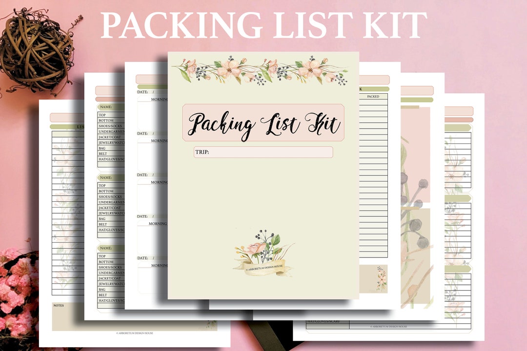 PACKING LIST Kit & Outfit Planner, Printable or Digital PDF, 2 Pages ...