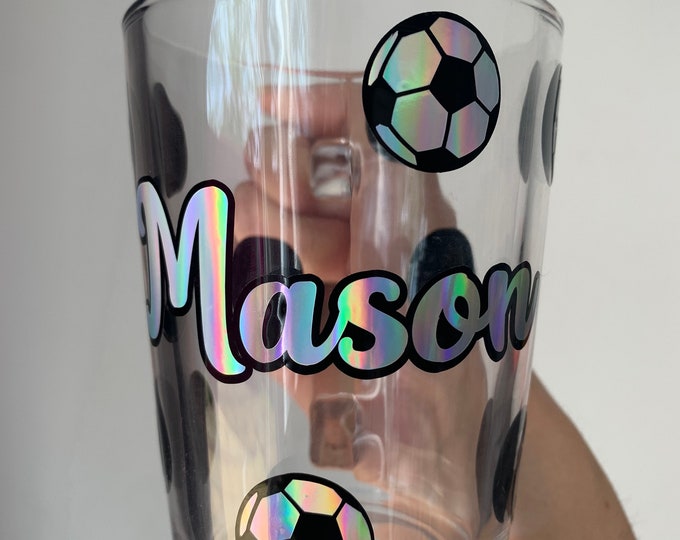 Football Glass / Personalized Football Glass / Football Drinkware ...