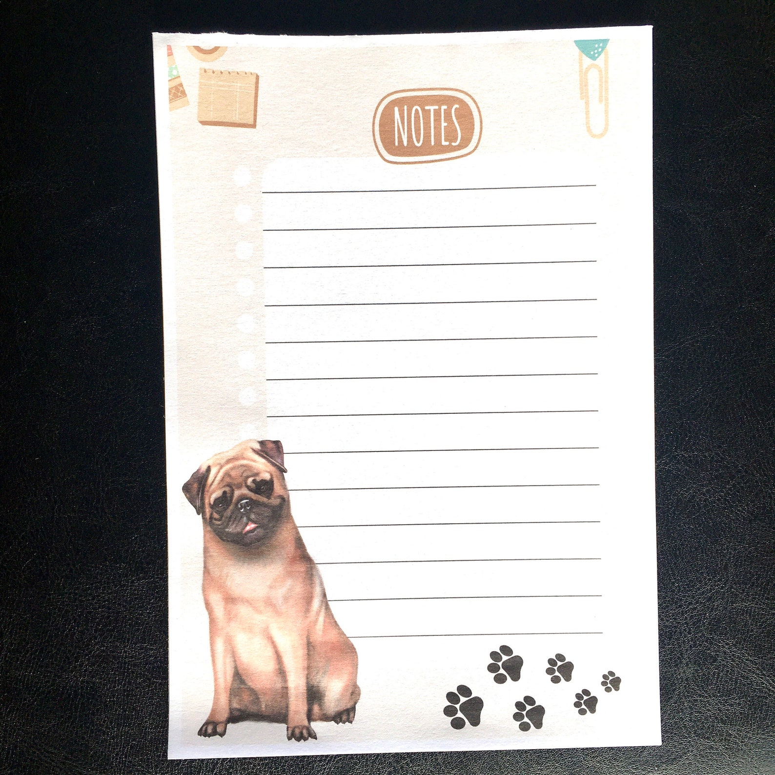 Notepad Tear Off, A5 Notepad, Dog Notepad, Pug Gifts, Gift for Dog ...