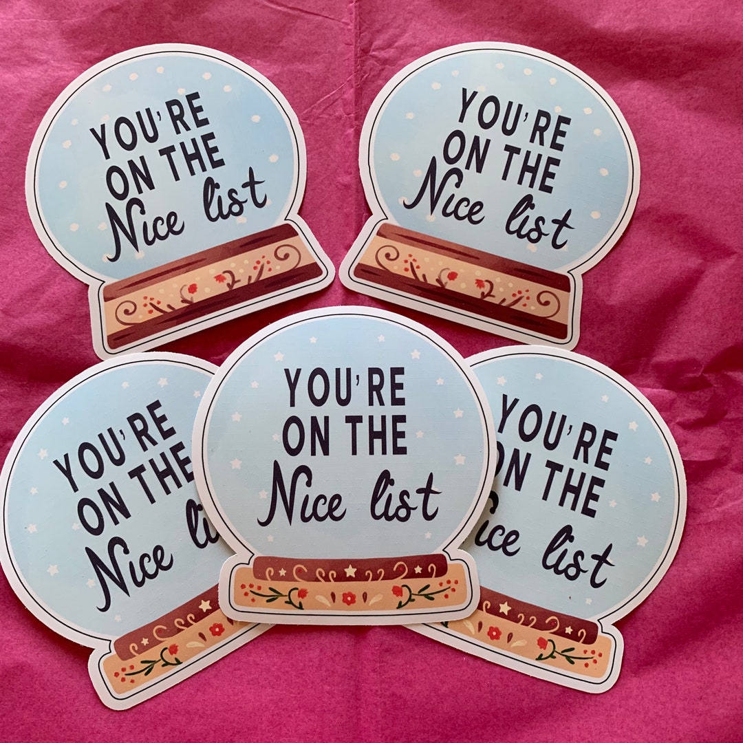Nice List Sticker, Snow Globe Sticker, Festive Stickers, Christmas Eve ...