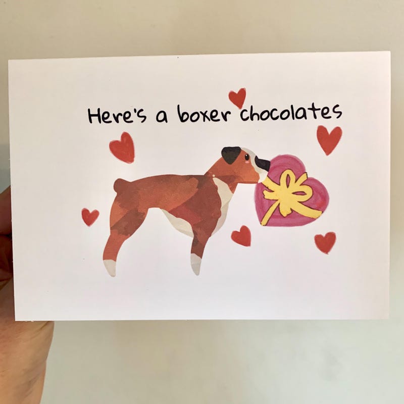 Valentines Card Boxer - Etsy UK