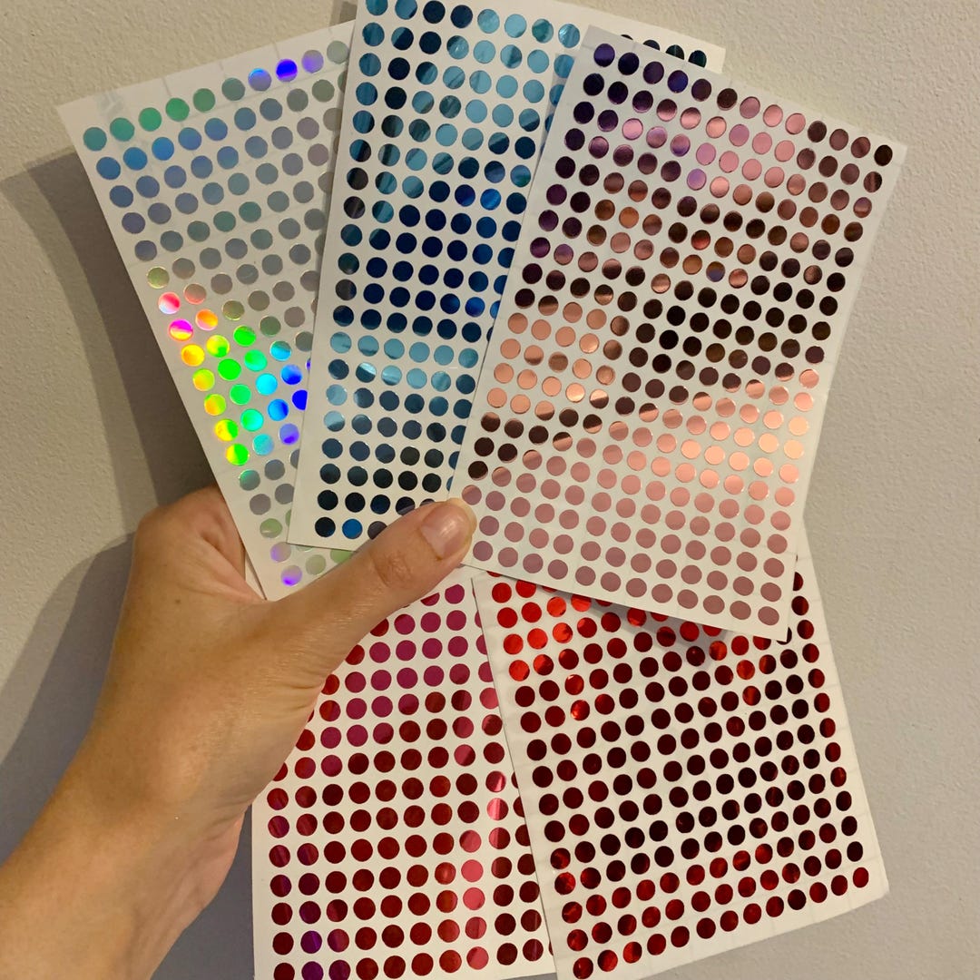 Tiny Circle Stickers, 6mm Small Vinyl Stickers, Adhesive Foil Stickers ...