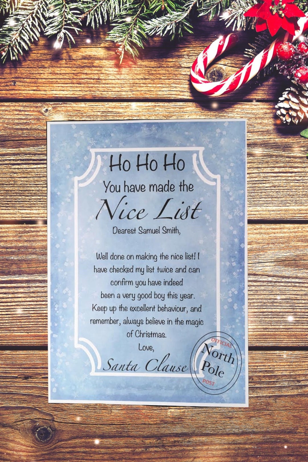 Santas Letter for Children, Personalised Santa’s Nice List Letter ...