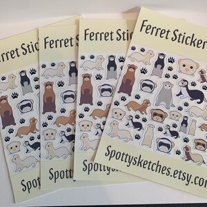 Ferret Sticker Sheet, Gift for Ferret Owner, Animal Decals, Cute ...