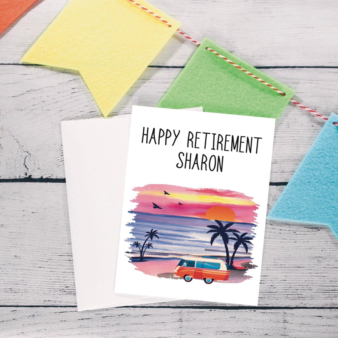 Retirement Card for Friend, Card for Work Colleague, Caravan Card ...