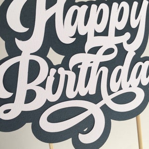 Happy Birthday Topper, Cake Topper, Banner for Cake, Birthday Party ...