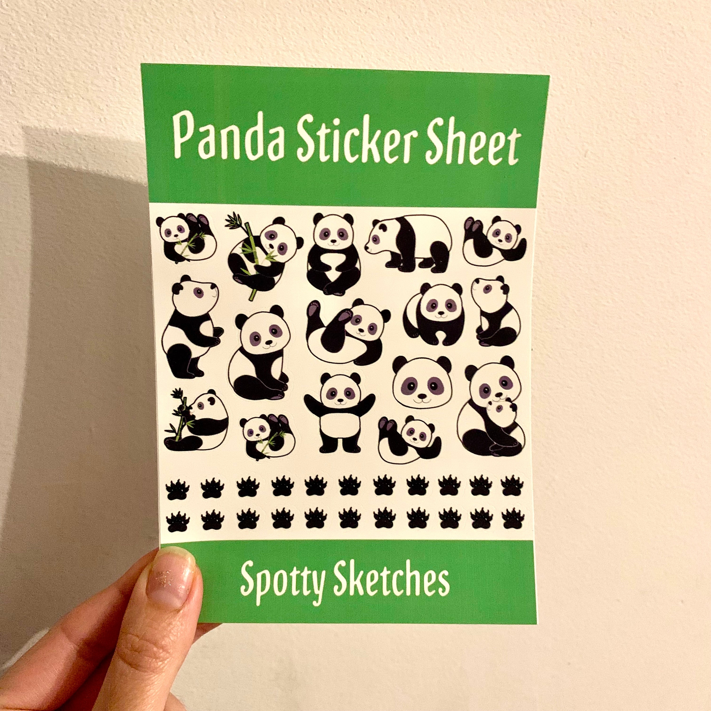 Panda Sticker Sheet Animal Decals Panda Stationary Party - Etsy