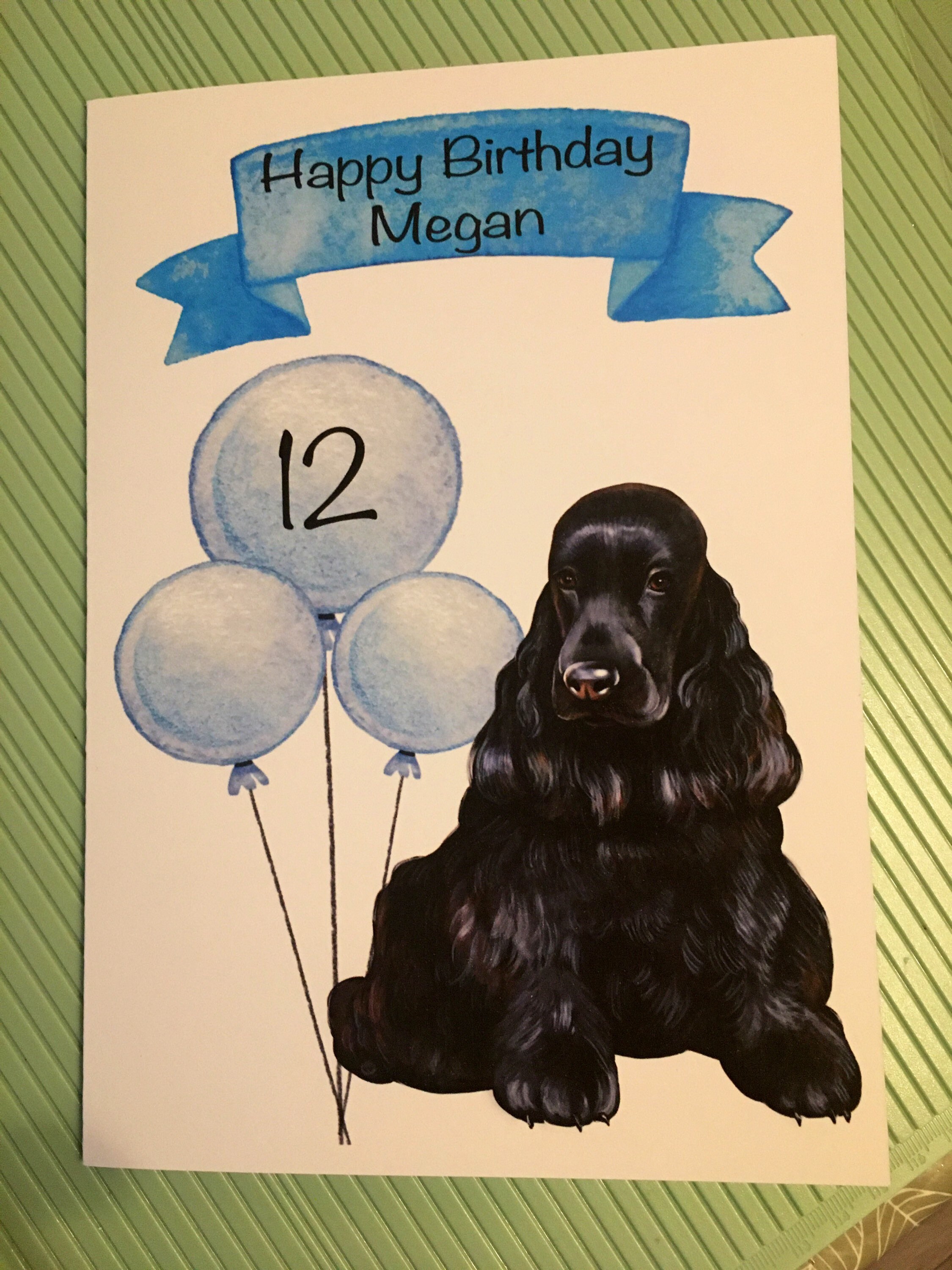 Black Cocker Spaniel Birthday Card Personalised Dog Card - Etsy