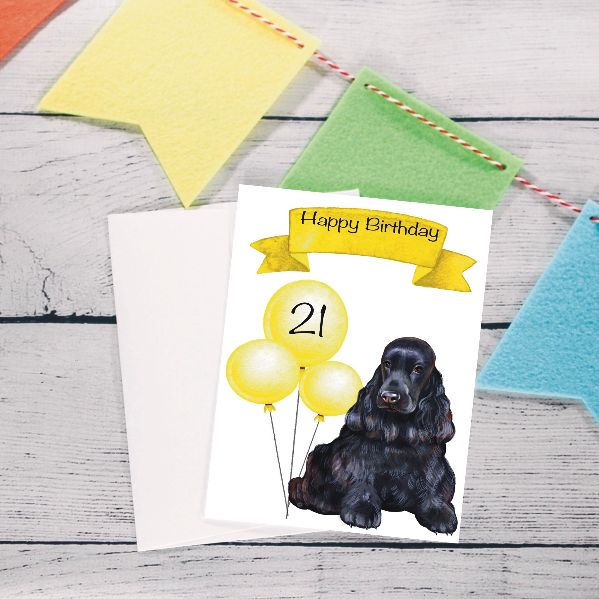 Black Cocker Spaniel Birthday Card Personalised Dog Card - Etsy