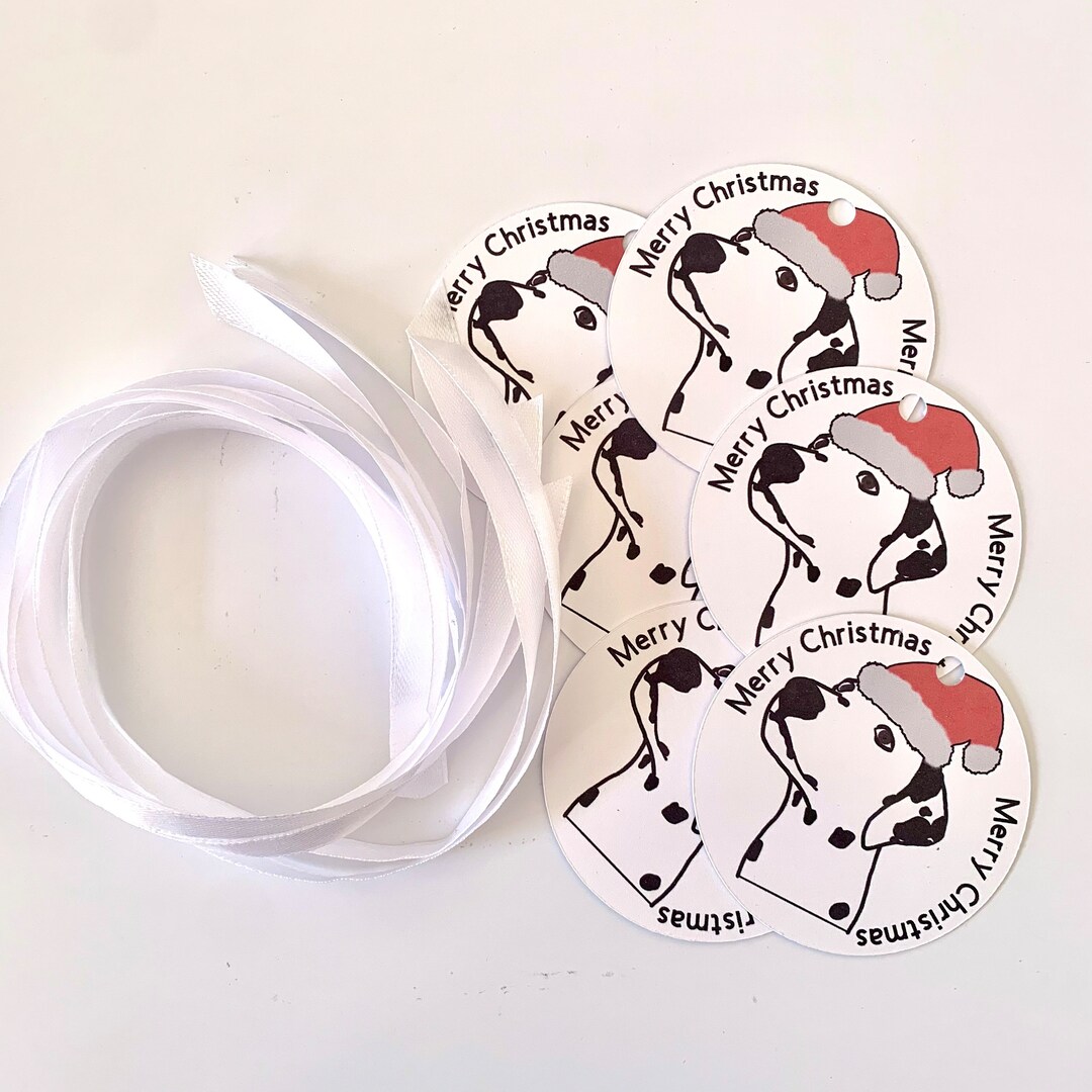 Dalmatian Gift Tags With Ribbon, Spotty Dog Labels, Dog Present Tags ...