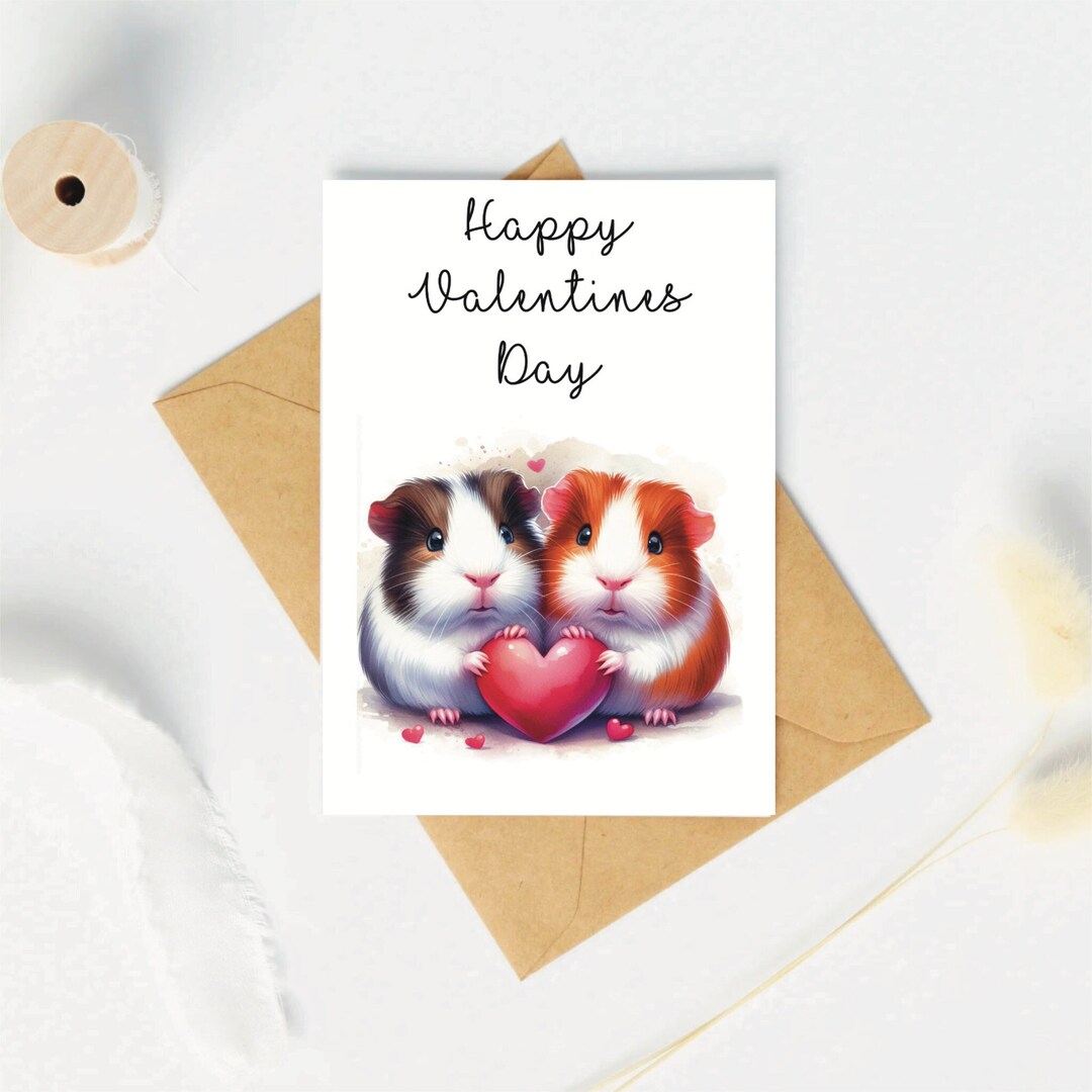 Guinea Pig Valentines Card, Piggy Card for Her, Card From Husband - Etsy