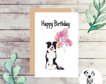 Border Collie Happy Birthday Card - Etsy