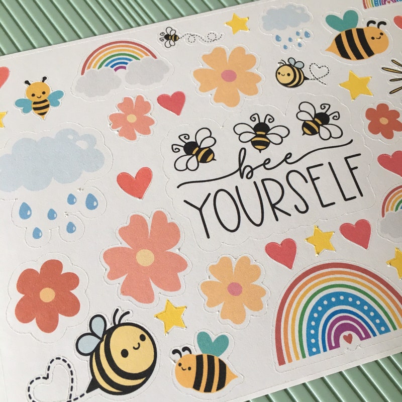 Bee Sticker Sheet - Etsy Australia