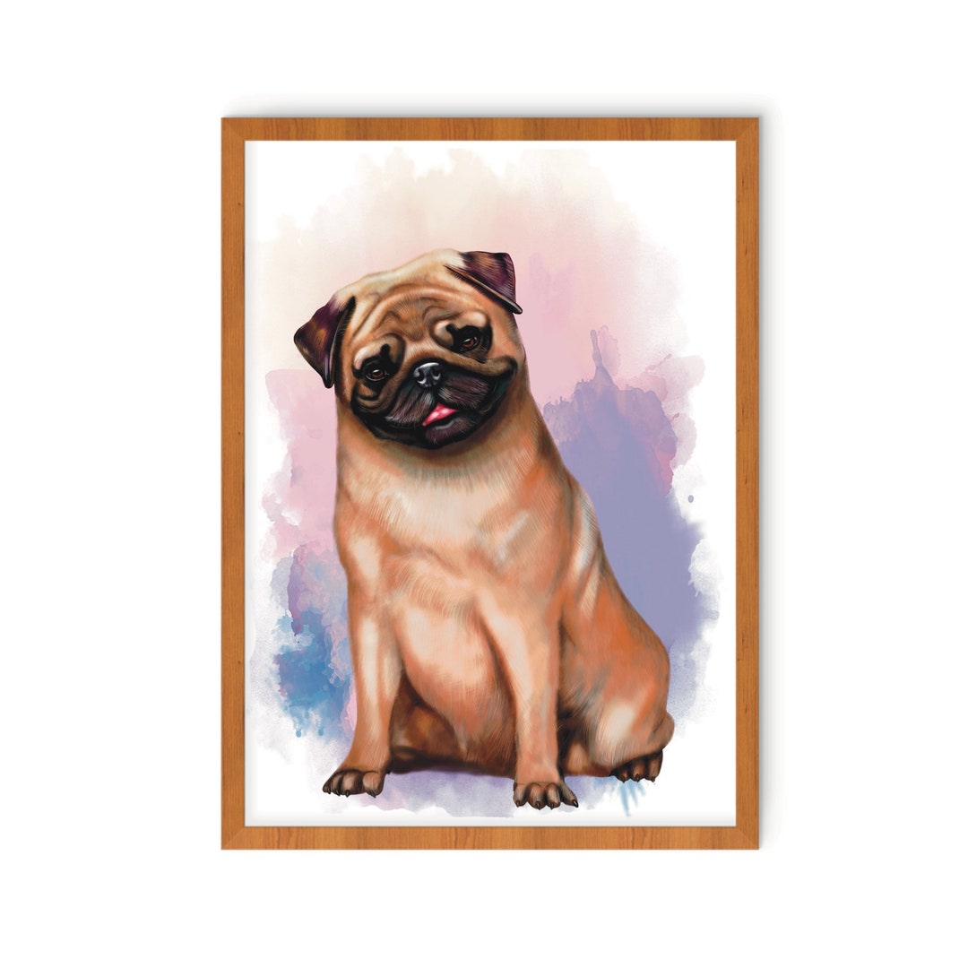Pug Print, Birthday Gift for Pug Owner, A4wall Decor, Dog Mum Gift ...