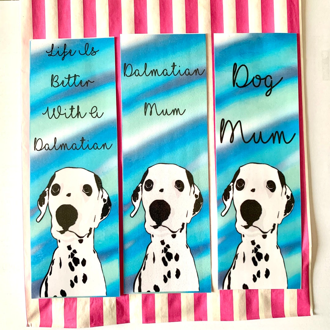 Dalmatian Bookmark Set: Laminated Dog Lover Gift - Etsy