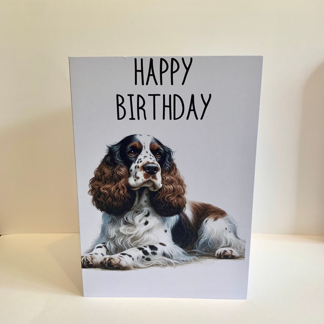 Springer Spaniel Birthday Card, Card for Dog Dad, Dog Mum Card, Card ...