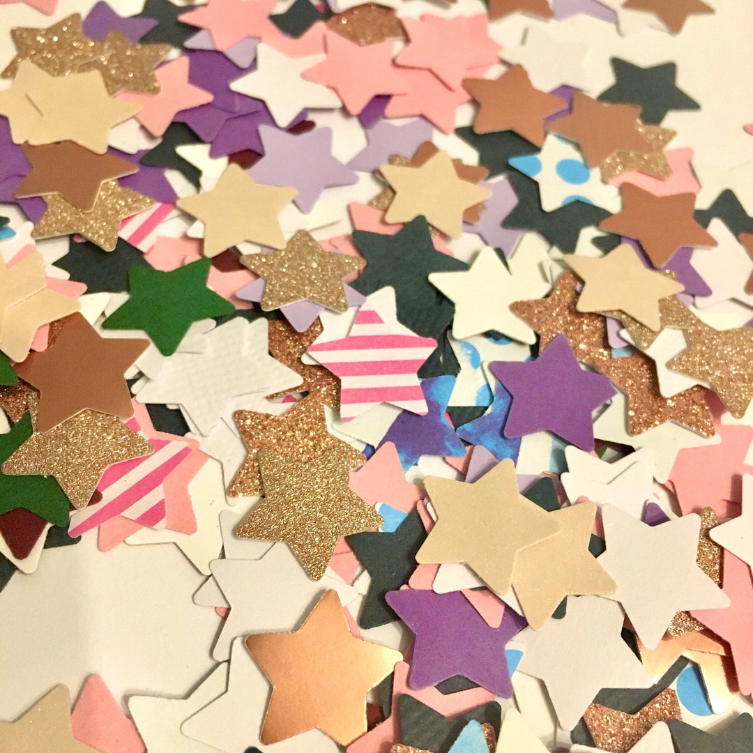 Paper Confetti Mix, Hand Punched Star Confetti, Pack of Confetti, Craft ...