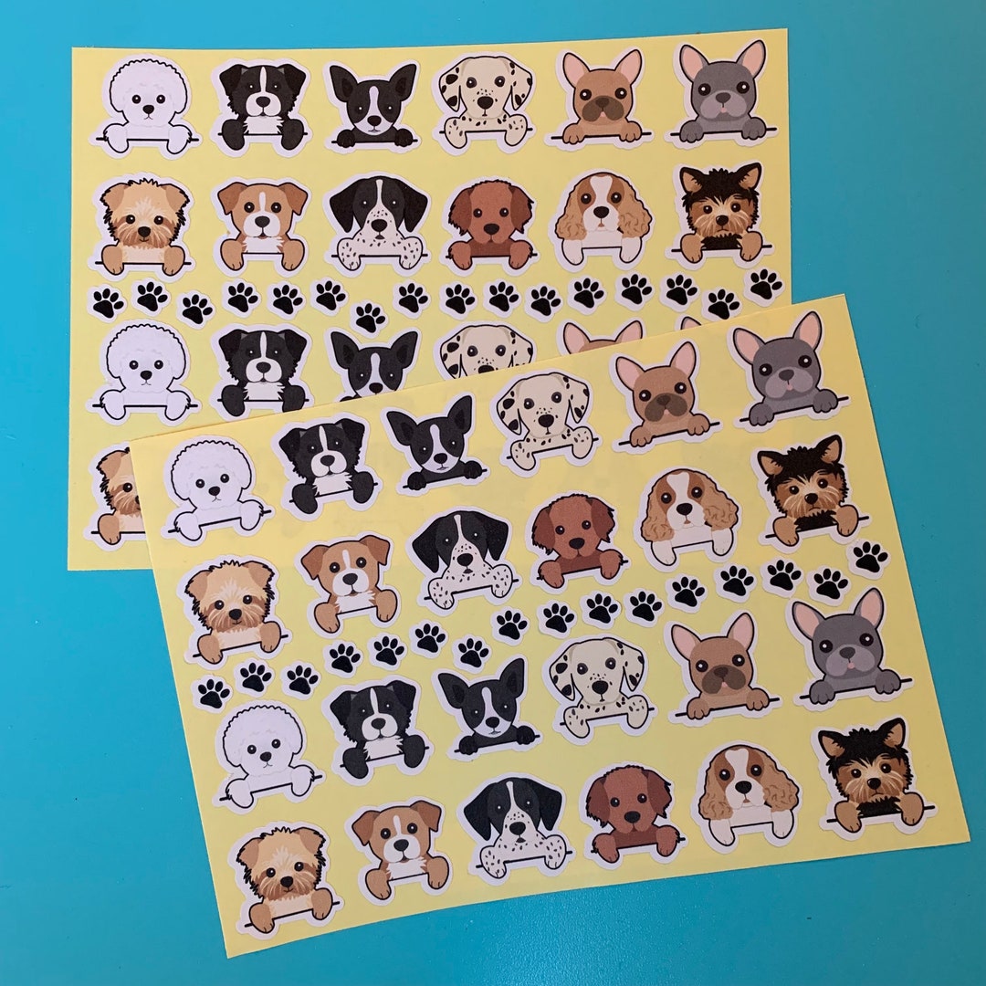 Puppy Dog Sticker Sheet, Pet Stickers, Animal Decals, Cute Stationary ...