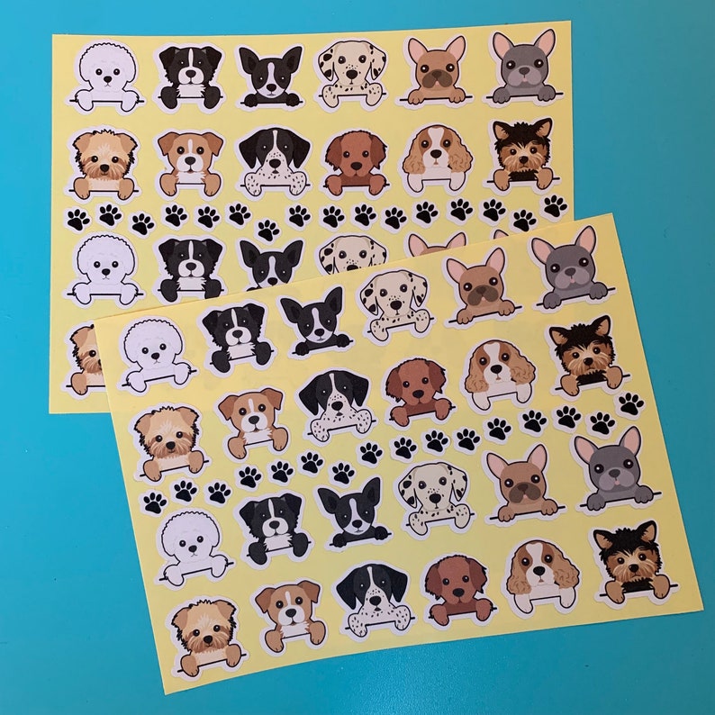 Puppy Dog Sticker Sheet, Pet Stickers, Animal Decals, Cute Stationary ...