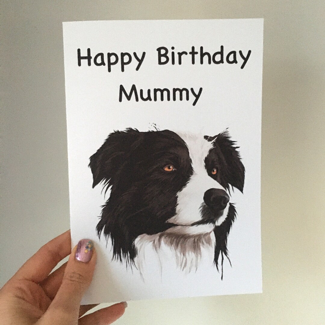 Border Collie Birthday Card From Dog, Dog Fathers Day Card,personalised ...