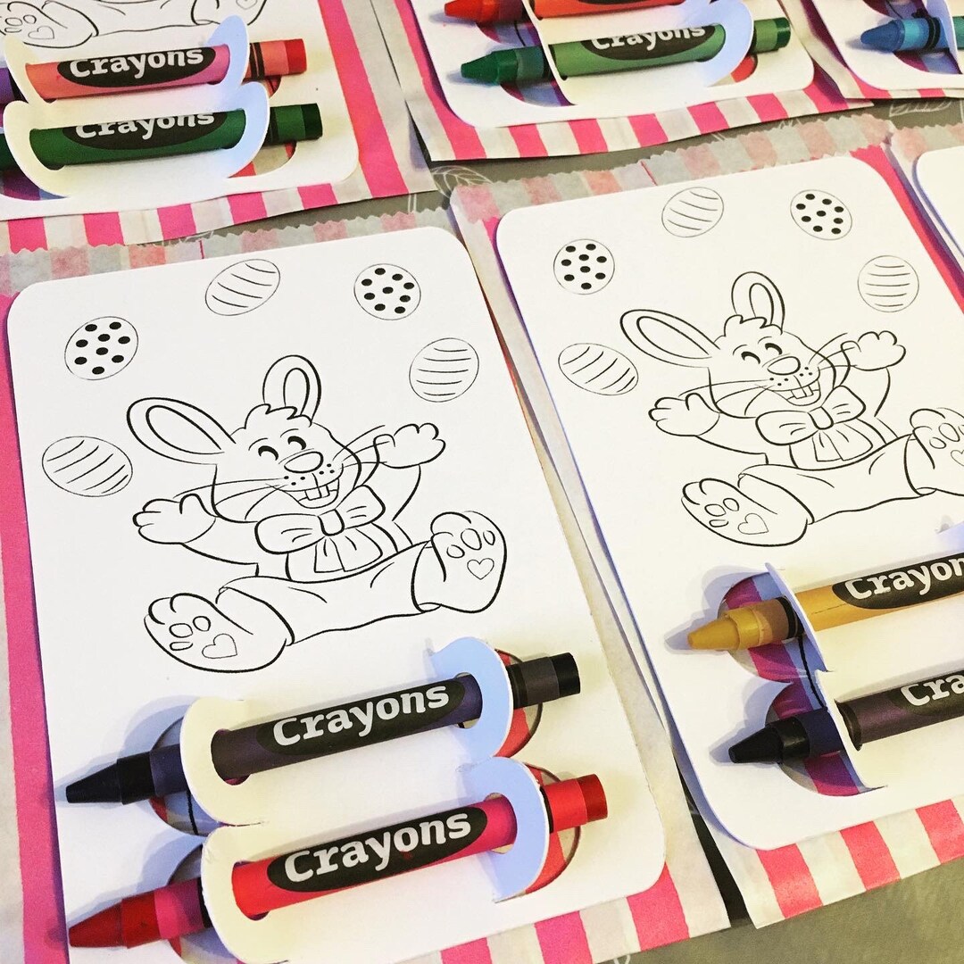Easter Coloring Cards: Kids' Activity With Crayons - Etsy
