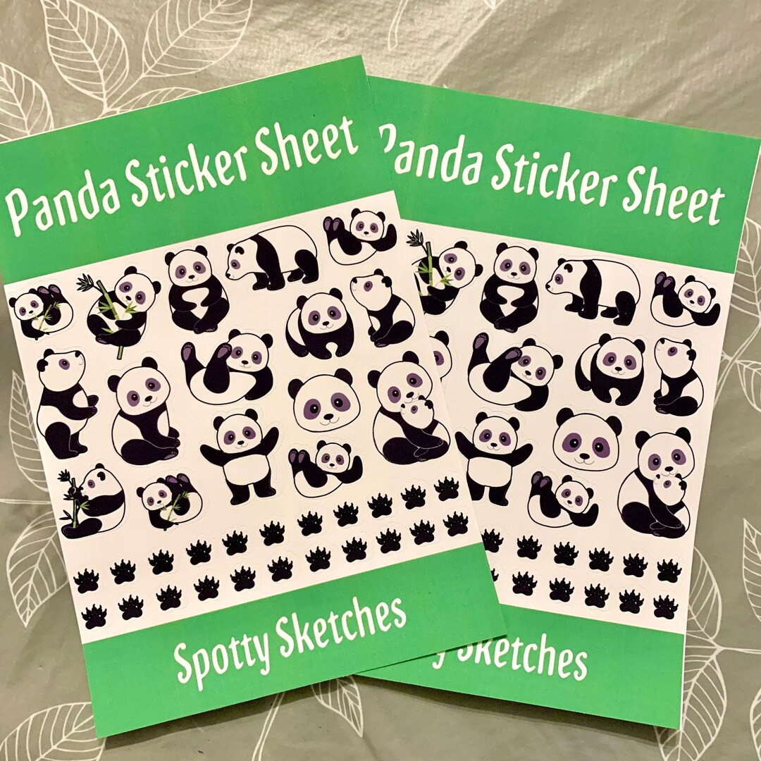 Panda Sticker Sheet, Animal Decals, Panda Stationary, Party Bag Fillers ...