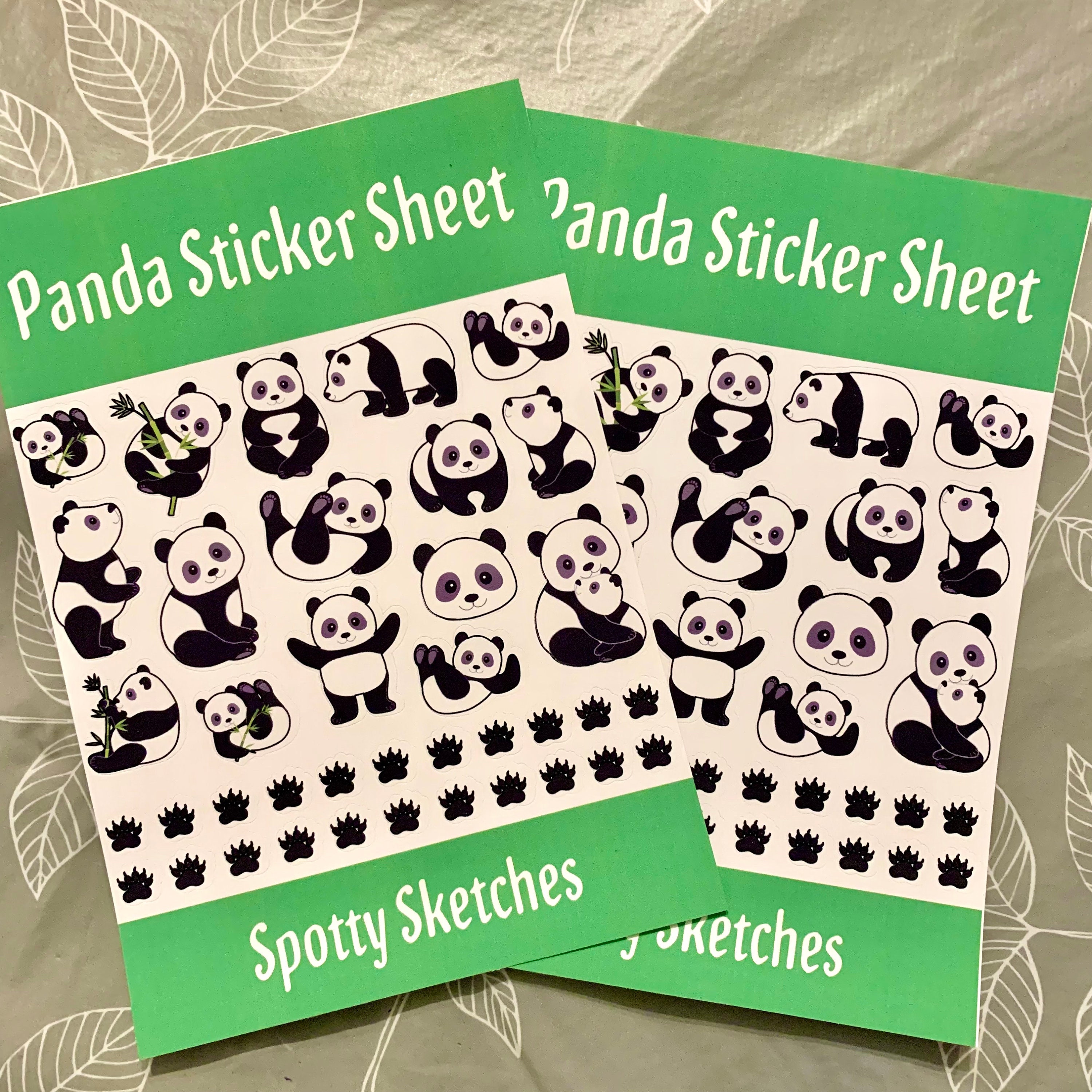 Panda Sticker Sheet Animal Decals Panda Stationary Party - Etsy