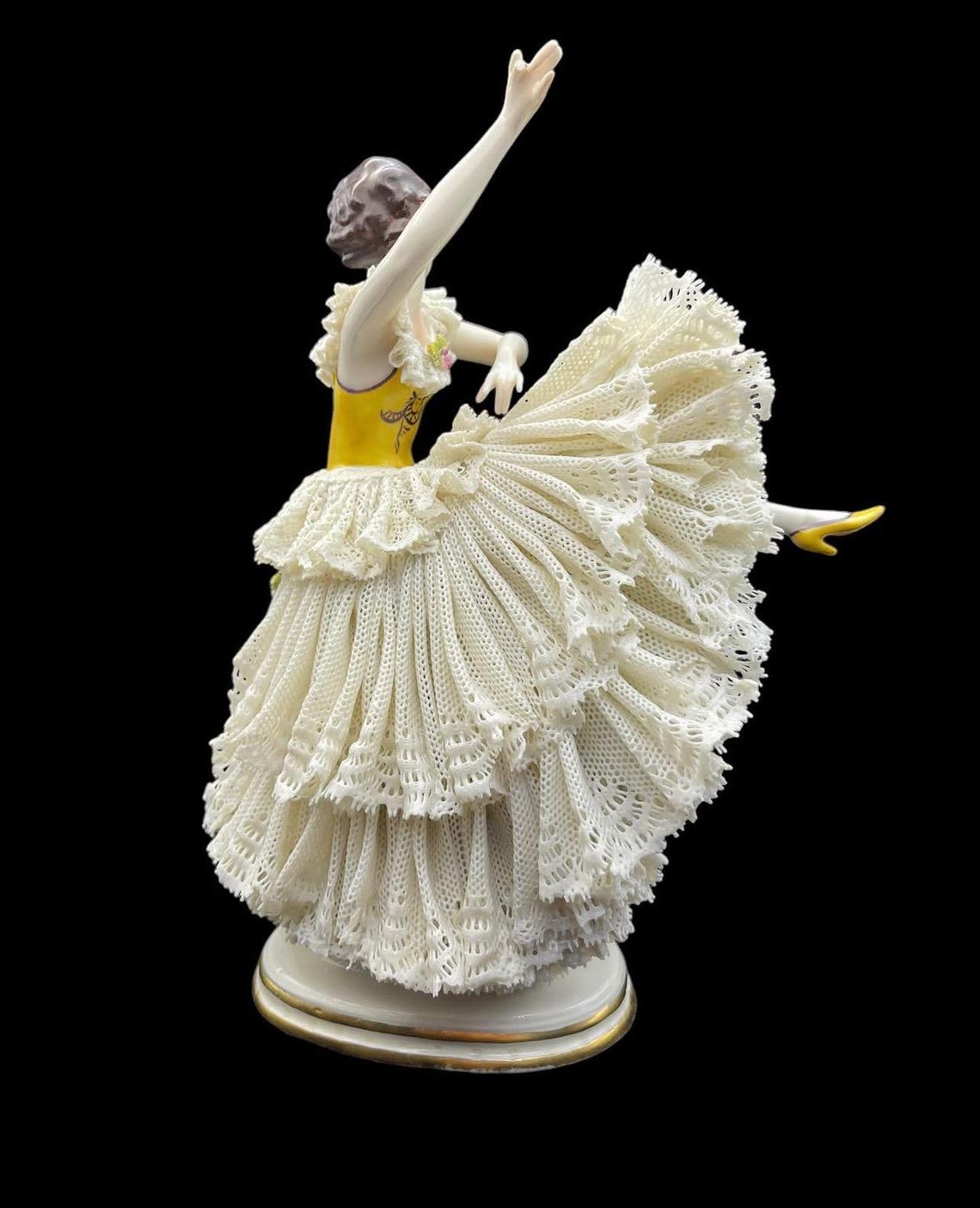 Ackermann & Fritze Volkstedt Porcelain Ballerina Figurine - Lace Skirt ...