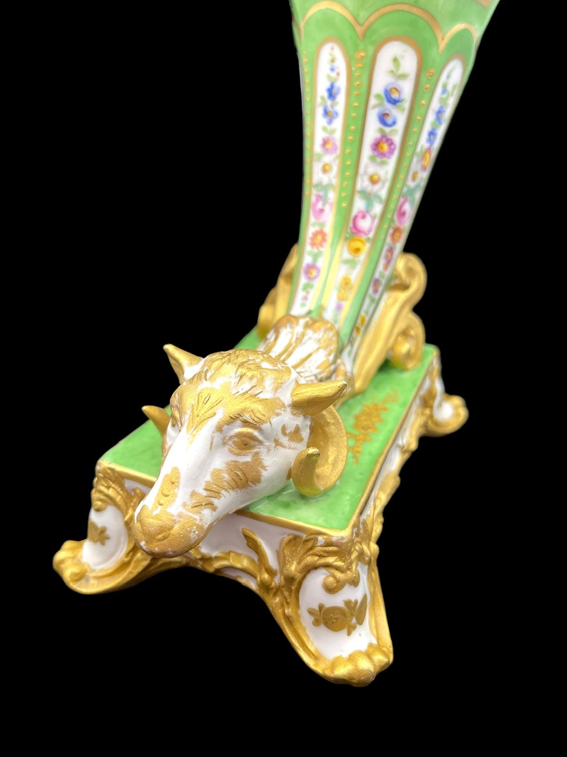 Antique Bourdois & Bloch Paris Porcelain Cornucopia Vase - Handmade and ...