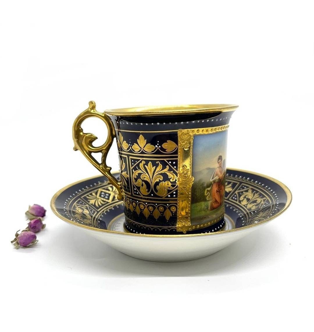 Royal Vienna Antique Gilded Tea Cup and Saucer - Etsy