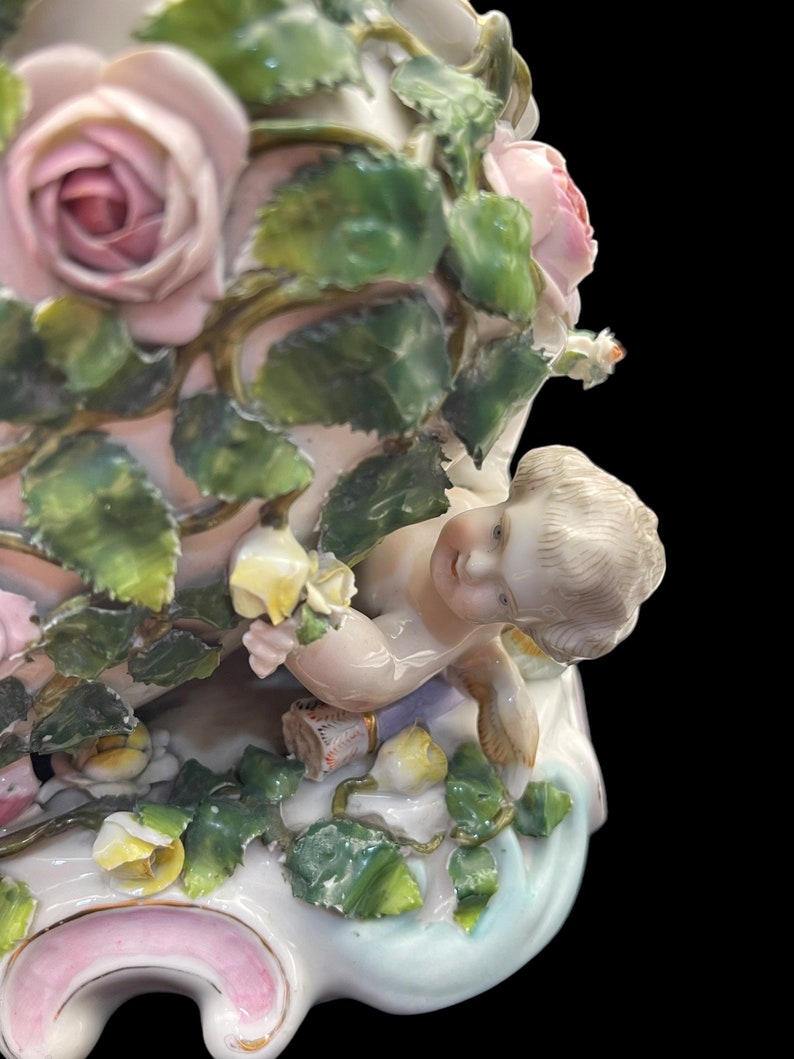 Rare Antique Sitzendorf Porcelain Vase With Cherubs - Etsy