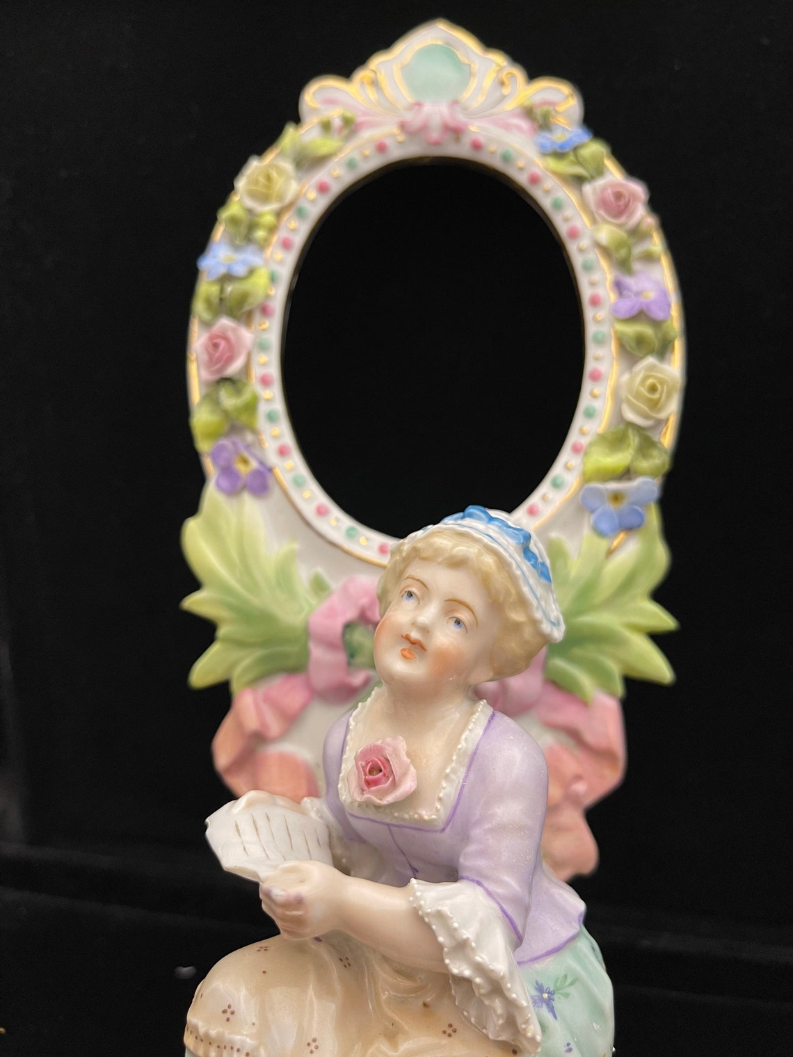 Pair of Dresden Antique Porcelain Cherub Table Mirrors - Etsy