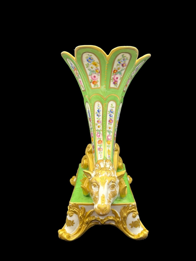 Antique Bourdois & Bloch Paris Porcelain Cornucopia Vase - Handmade and ...