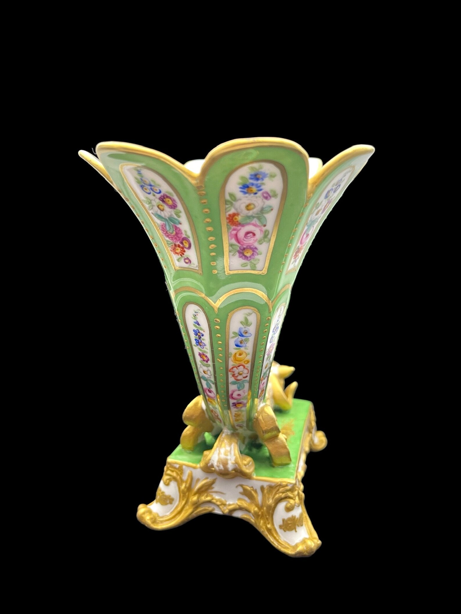 Antique Bourdois & Bloch Paris Porcelain Cornucopia Vase - Handmade and ...