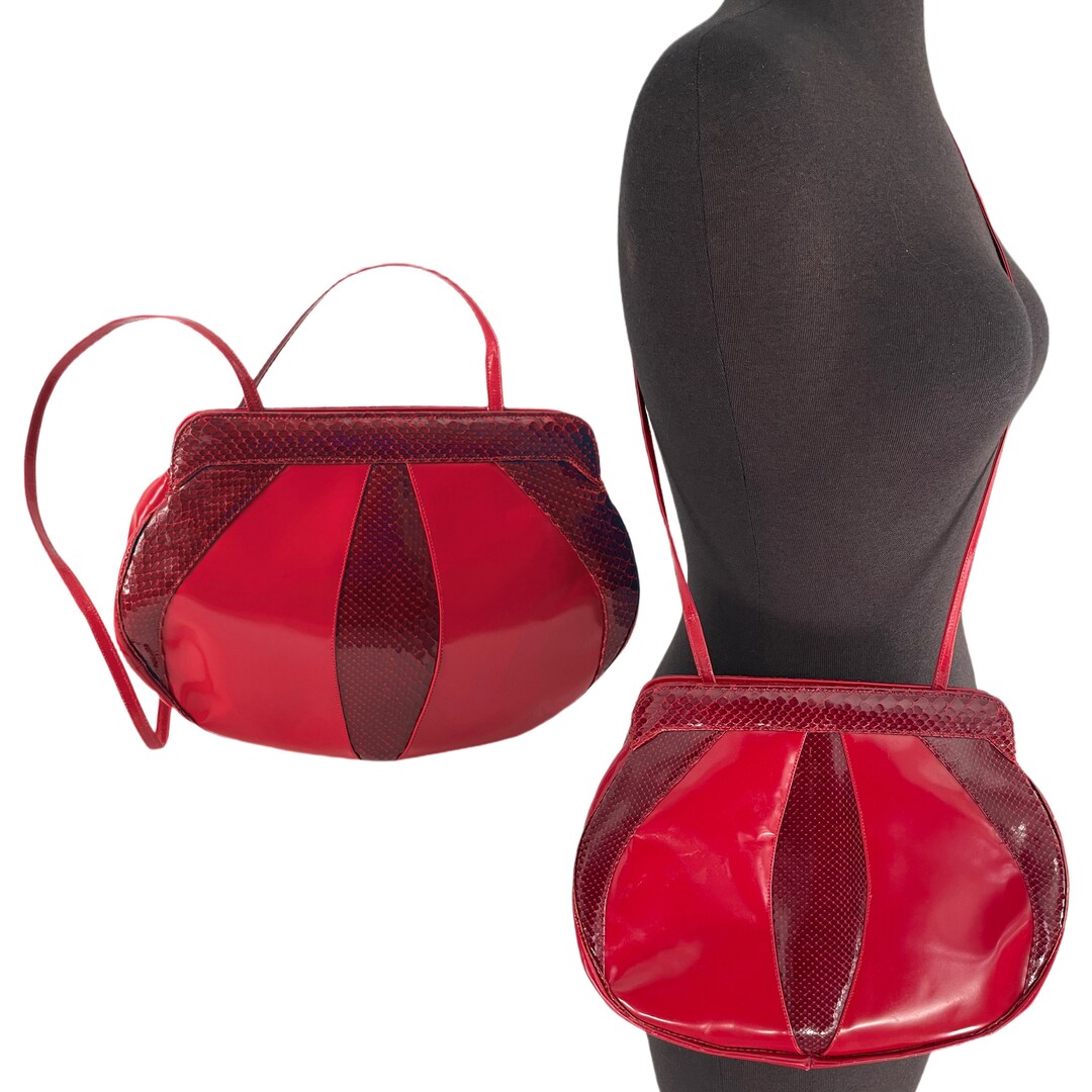BARBARA BOLAN Vintage 90s Red Handbag - Etsy