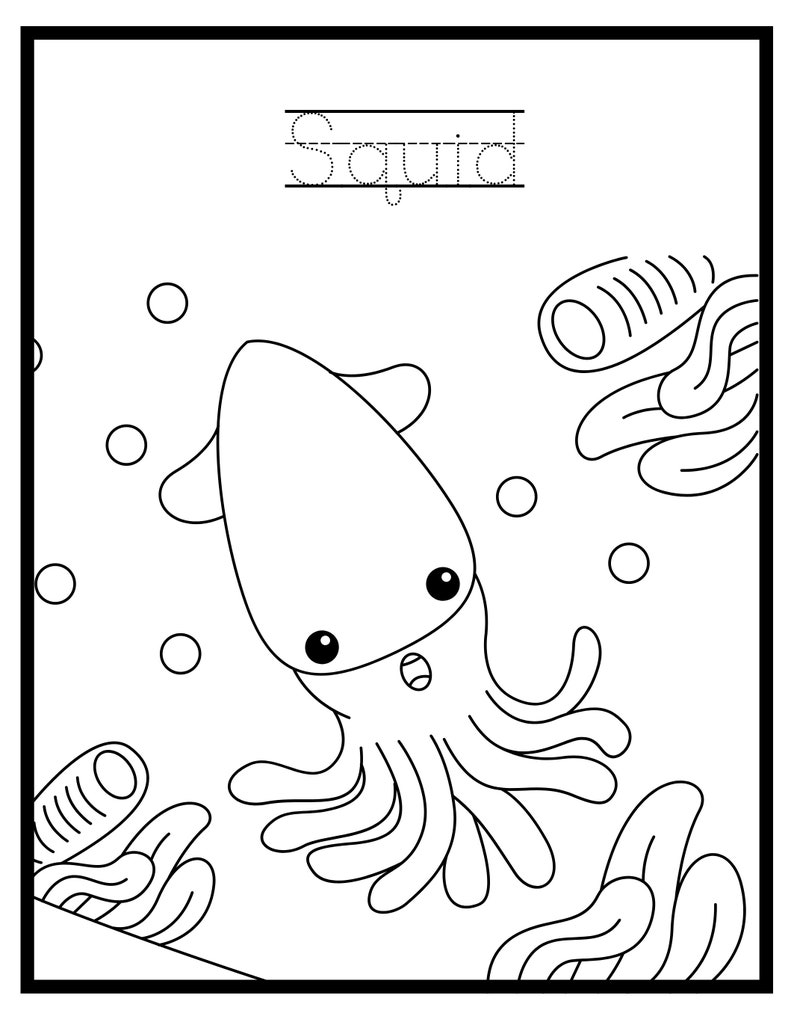 Under the Water Coloring Digital Book - Etsy